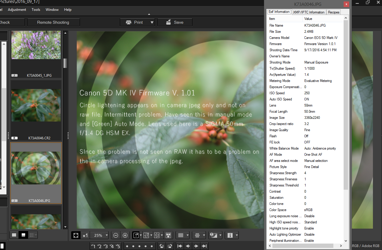 Canon 5D Mark IV intermittent problem processing J... - Canon Community