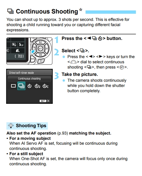 Solved: Continuous shoot mode on EOS 1200D - Canon Community