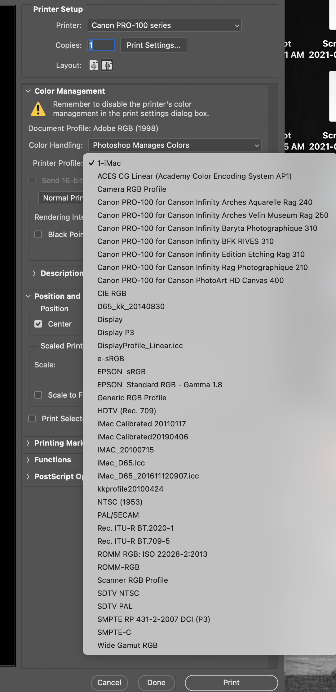 can't find canon paper icc files in PhoShop Printe... - Canon Community