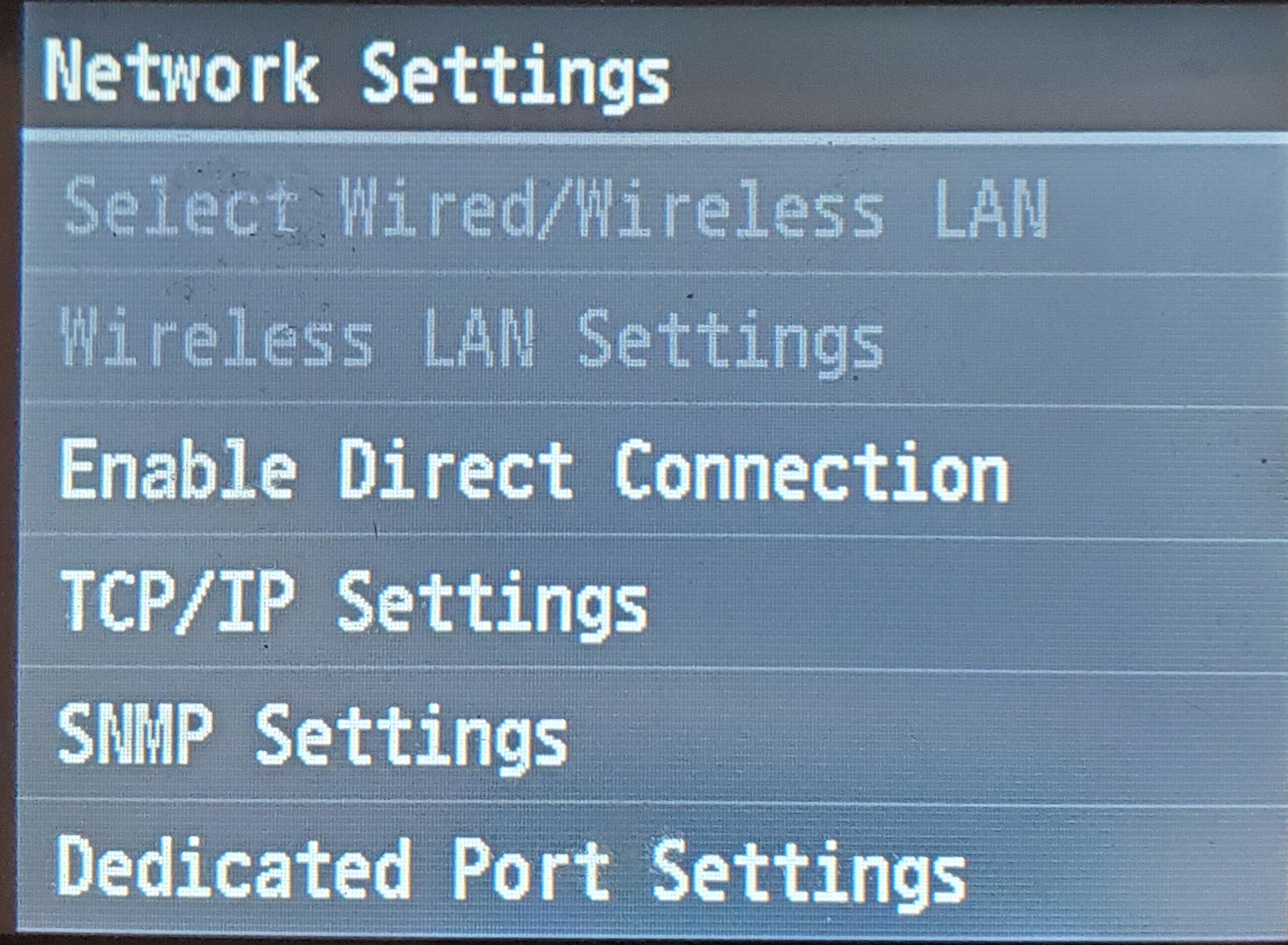 Mf628Cw has greyed-out Network Settings Options - Canon Community
