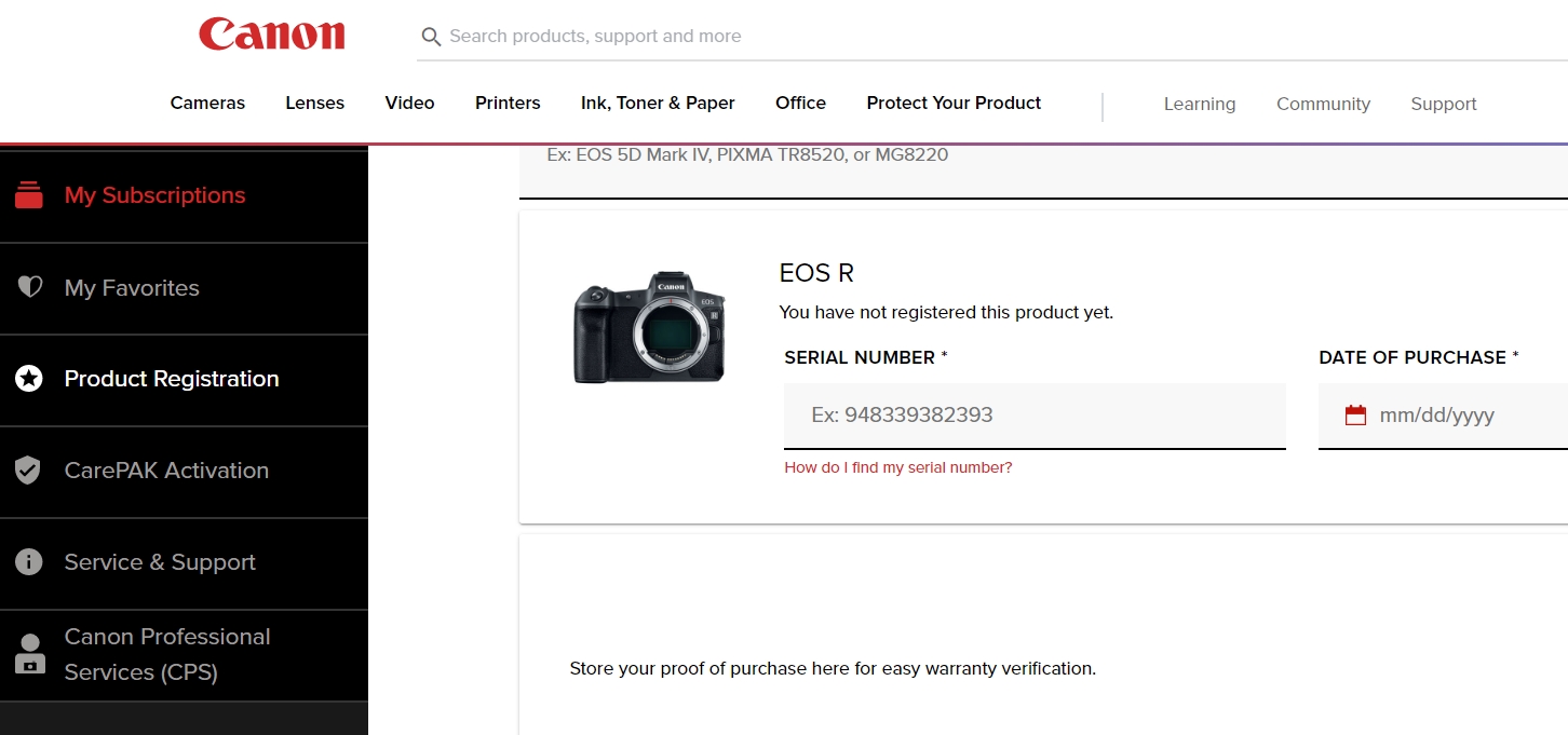 Solved: EOS R Body Not Available For Registration - Canon Community
