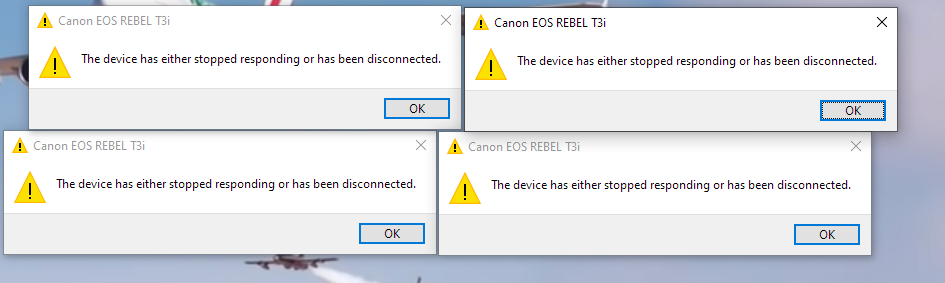 EOS Rebel T3i Error Message "The device has either... - Canon Community