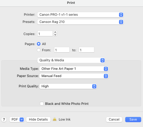 Pro-1 Custom paper sizes with Fine Art Matte paper... - Canon Community