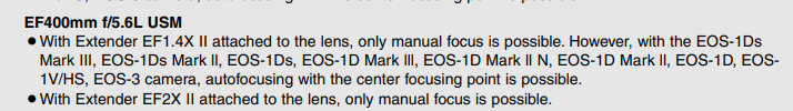 Solved: Extender EF 2x III Compatibility with EF 400mm f/5... - Canon ...