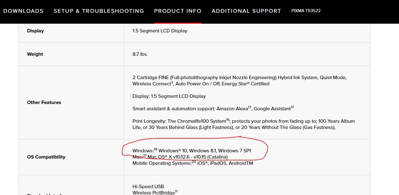 PIXMA TS3522 Can't Reinstall, Program Not Compatib... - Canon Community