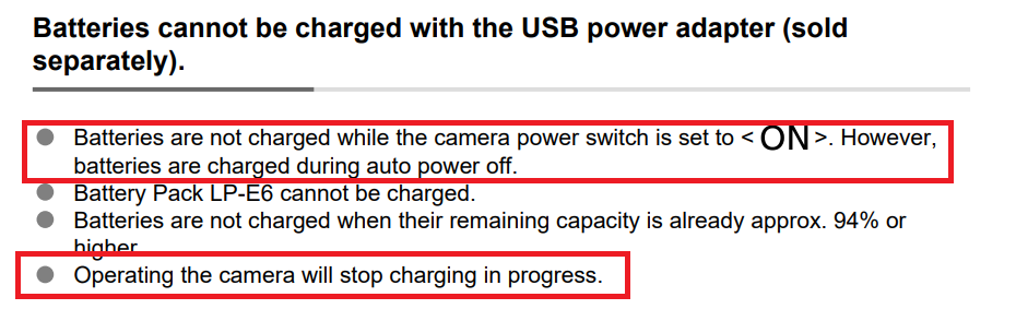 EOS R7 USB-C charging not working with camera on - Canon Community