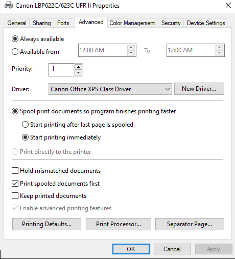 Color ImageCLASS LBP622Cdw - can't select paper ty... - Canon Community