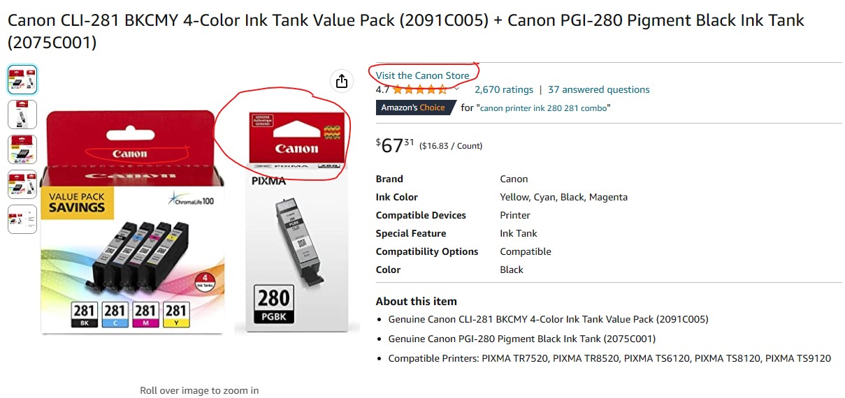 Too Much Counterfeit Canon Ink Cartridges on Amazo... - Canon Community