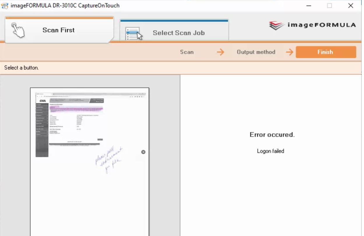 Cannon DR-3010C scanner can't scan to email after ... - Canon Community