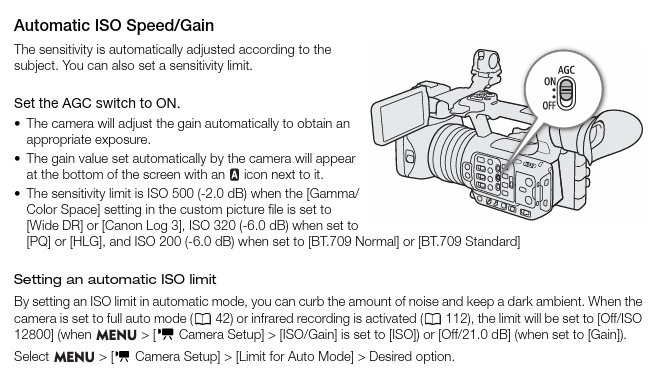 Canon XF605 Camera ISO vs Gain / Video Styles - Canon Community