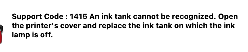 Cannon Pixma Pro-100 Error 1415 An ink tank cannot... - Canon Community