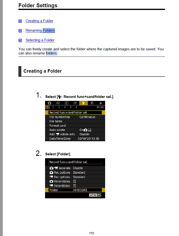 Solved: Create new folder for focus bracketing for EOS R5 - Canon Community