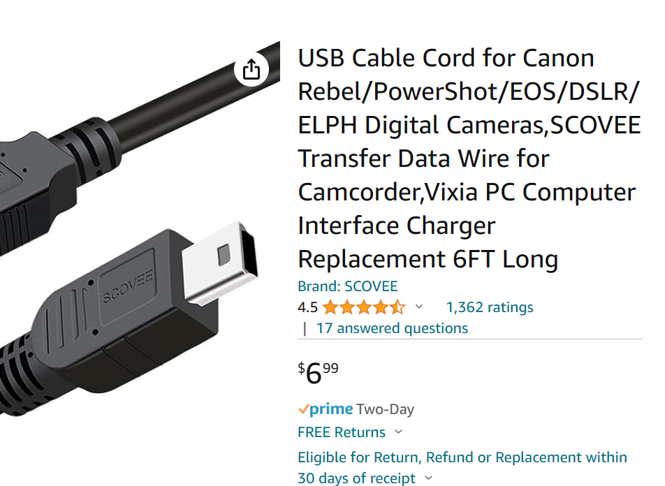 Data Cable for EOS 60D - Canon Community