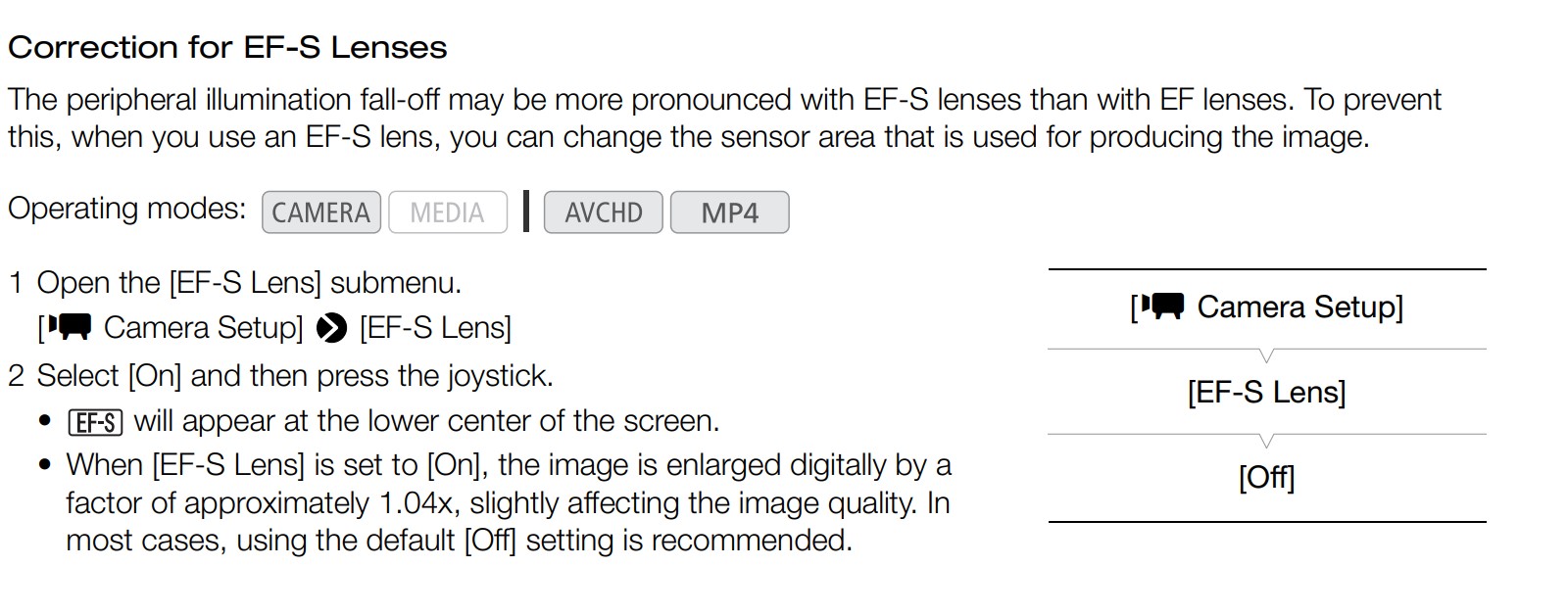What does the EF-S indicator on my C100 Mark II vi... - Canon Community