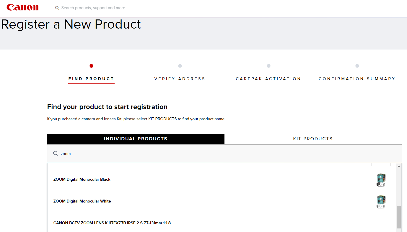 Cannot register my PowerShot ZOOM monocular - Canon Community