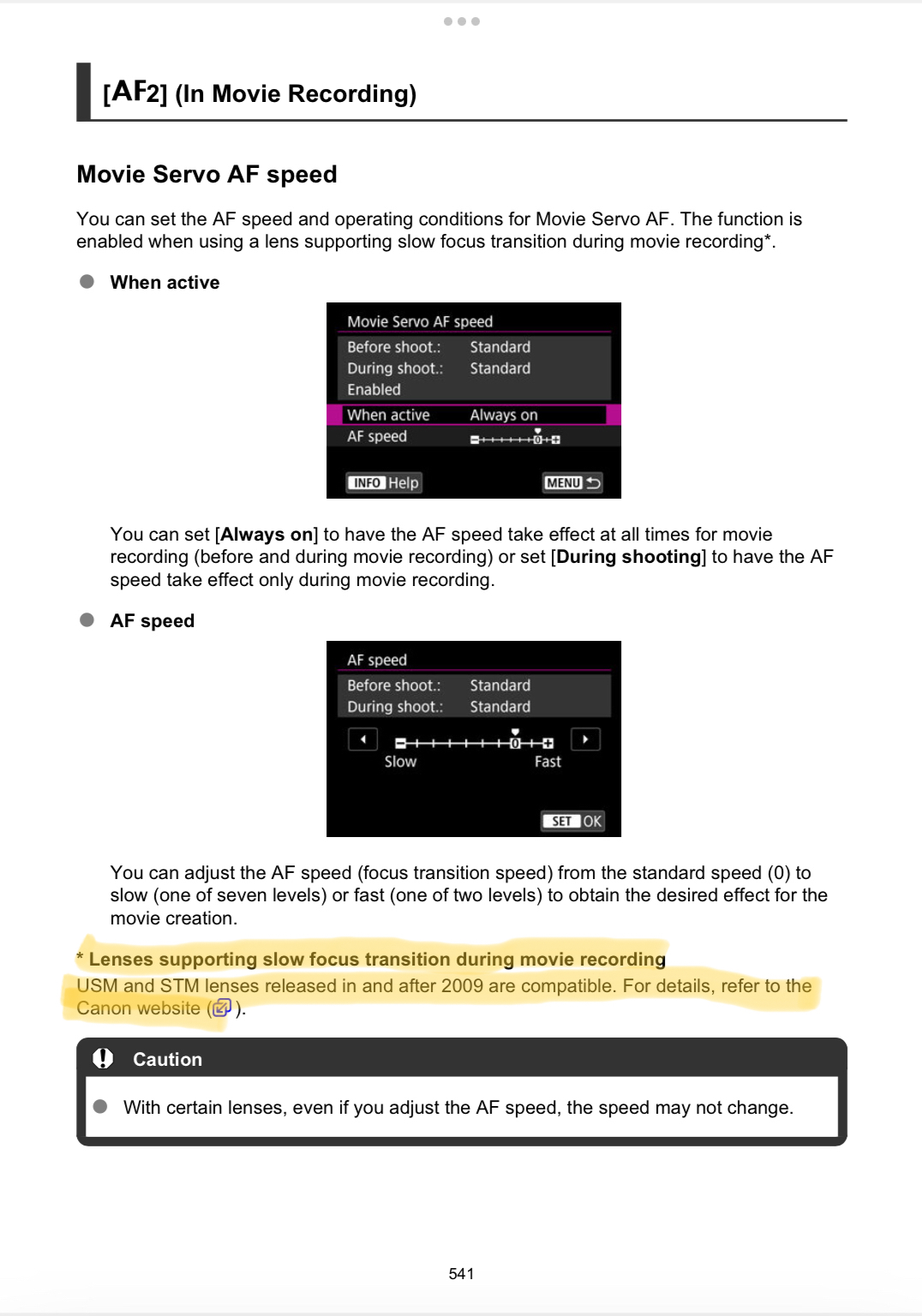 Solved: Problem R6 II Video continuous AF not working with... - Canon ...