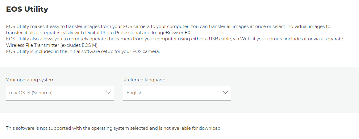 Solved: EOS Utility 3 disabled on Mac - EOS 800D - Canon Community