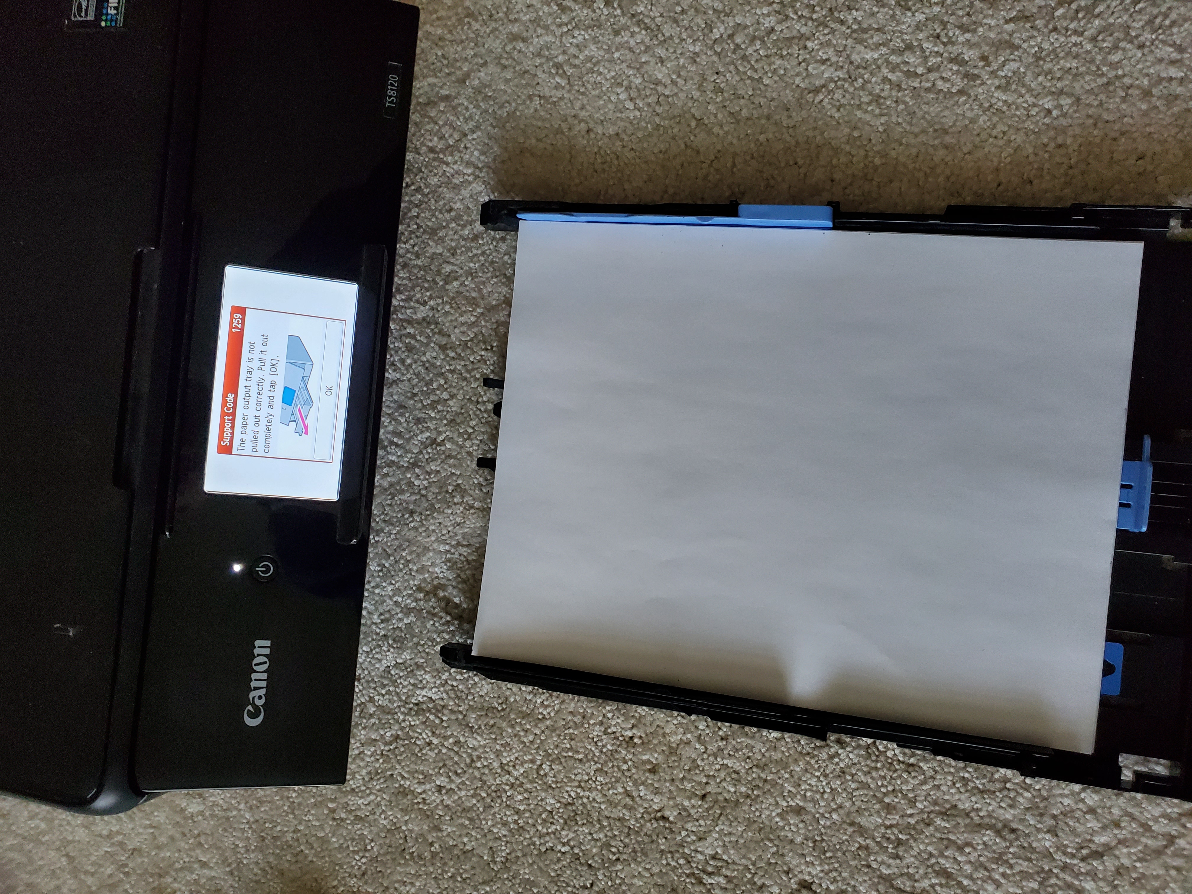 PIXMA TS8120 ‪printer tray not pulled out complete... - Canon Community