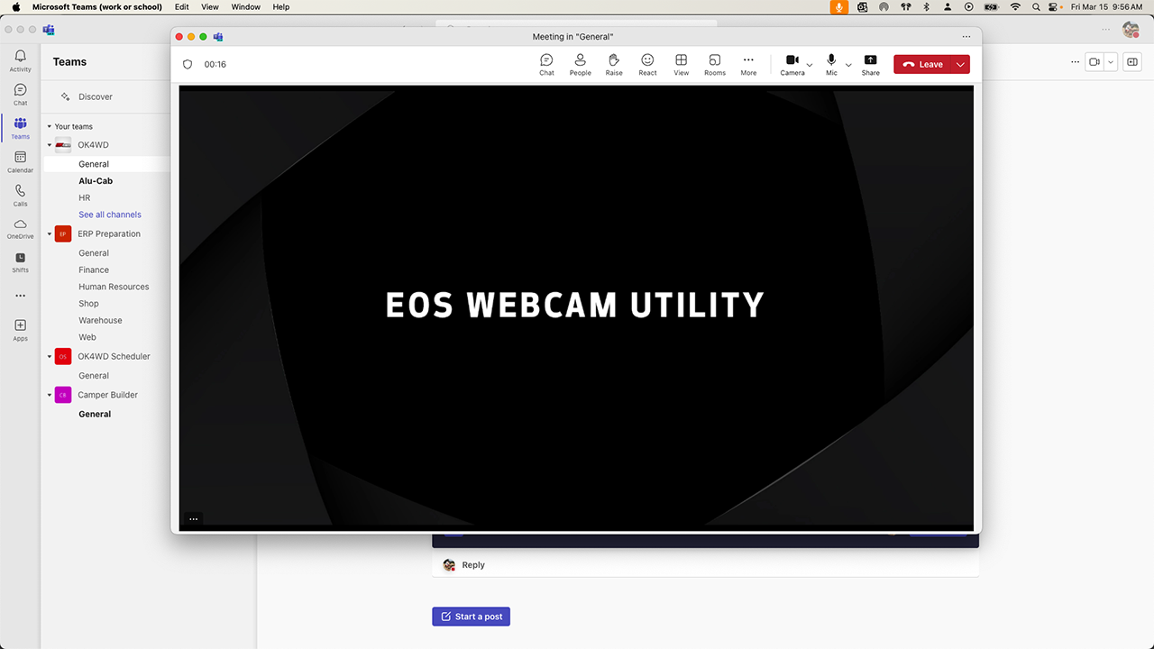 EOS Webcam Utility (2.1.18) not working with MS Te... - Canon Community