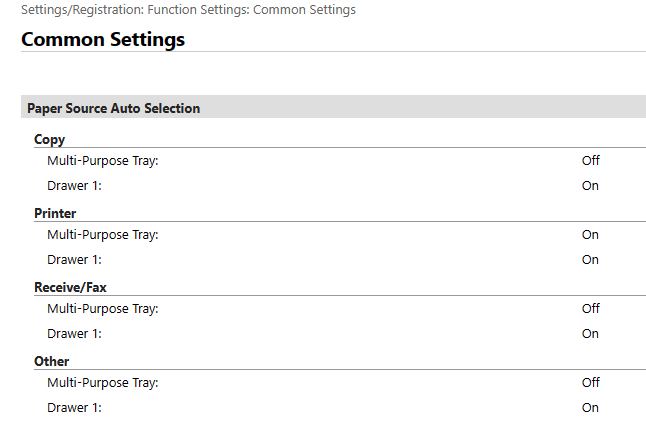 ImageCLASS MF656Cdw paper/tray settings present co... - Canon Community