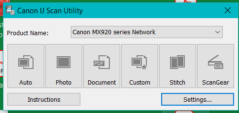 IJ Scan Utility Cannot Find Error - MX 922. - Canon Community