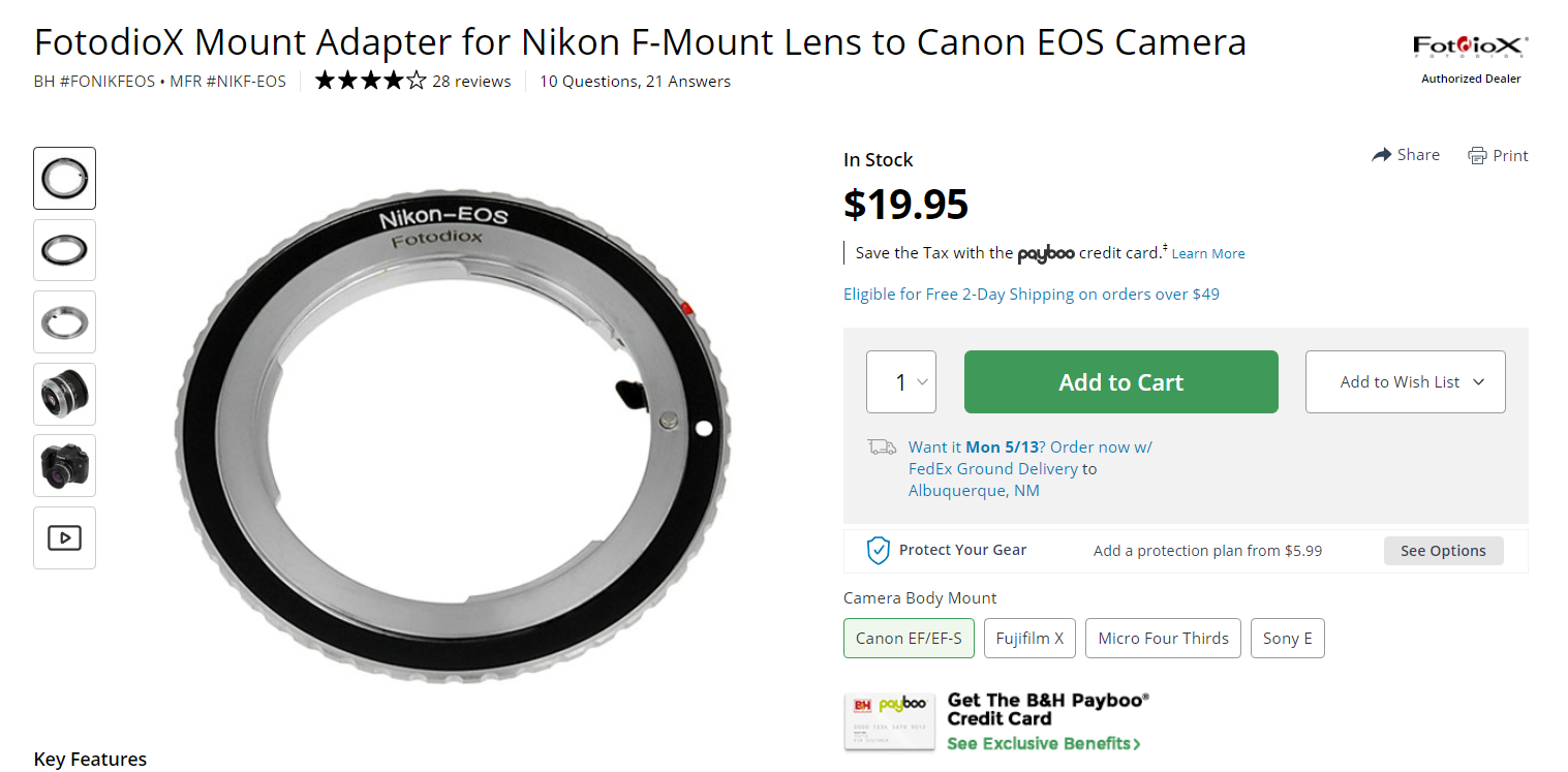 Solved: Adapting a vintage nikon mount lens to EF-S - Canon Community