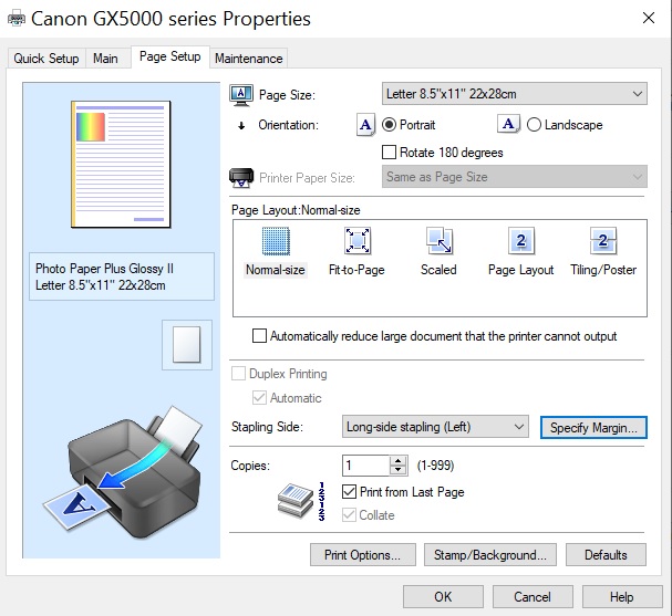 Canon Maxify GX5020 Borderless Printing Help Neede... - Canon Community