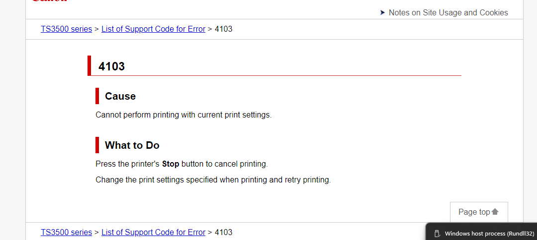 Cannon TS3522 Error code 4103 - Canon Community