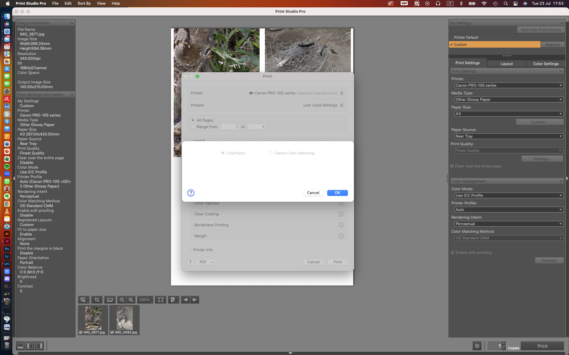 Magenta cast on Pro-10s (Print studio pro, LrC). - Canon Community