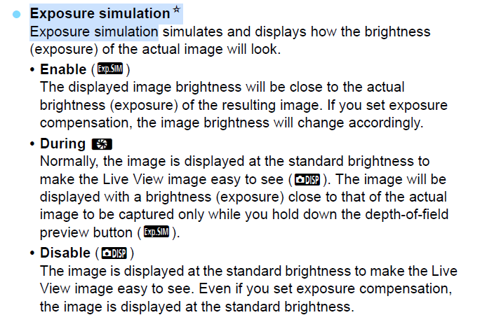 Solved: EOS 5D Mark IV Exposure simulation for 4+ minute d... - Canon ...