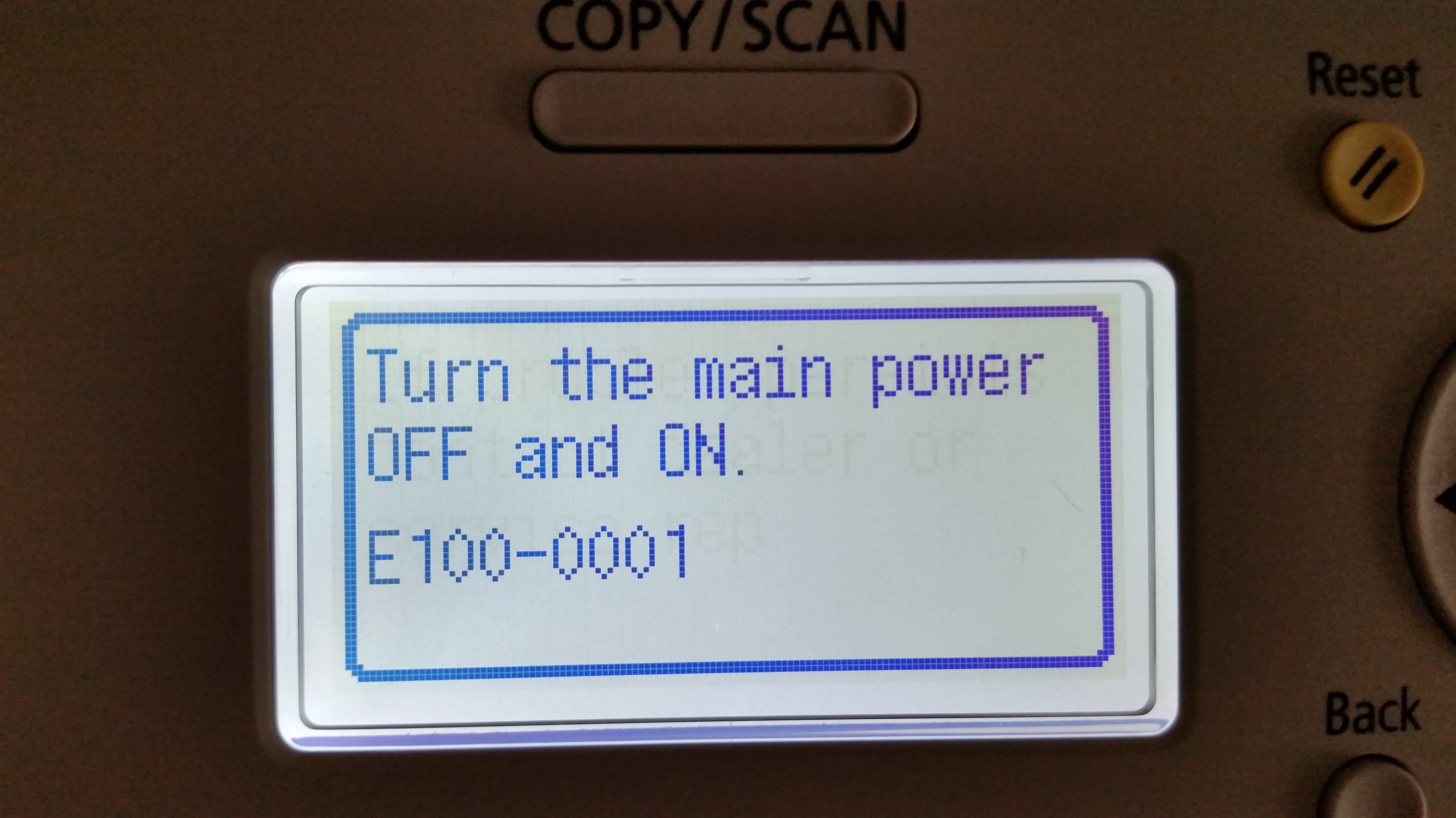 imageCLASS D530 Error Code E100-0001: Help.... - Canon Community