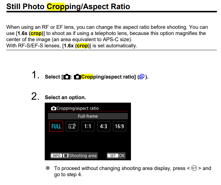 Solved: EOS R5 Mark II Crop Censor Setting & Question Abou... - Canon ...