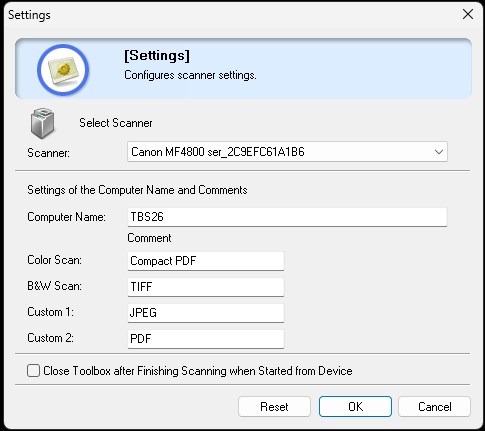 Unable to scan using MF Toolbox from MF4890DW prin... - Canon Community