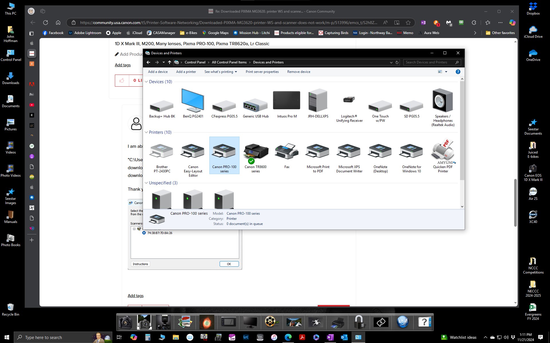 Downloaded PIXMA MG3620. printer WS and scanner do... - Canon Community