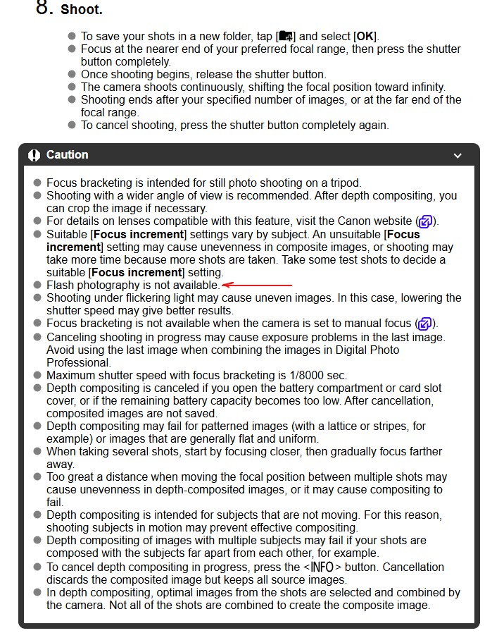 Solved: EOS R6 Mark II focus stacking using flash? - Canon Community