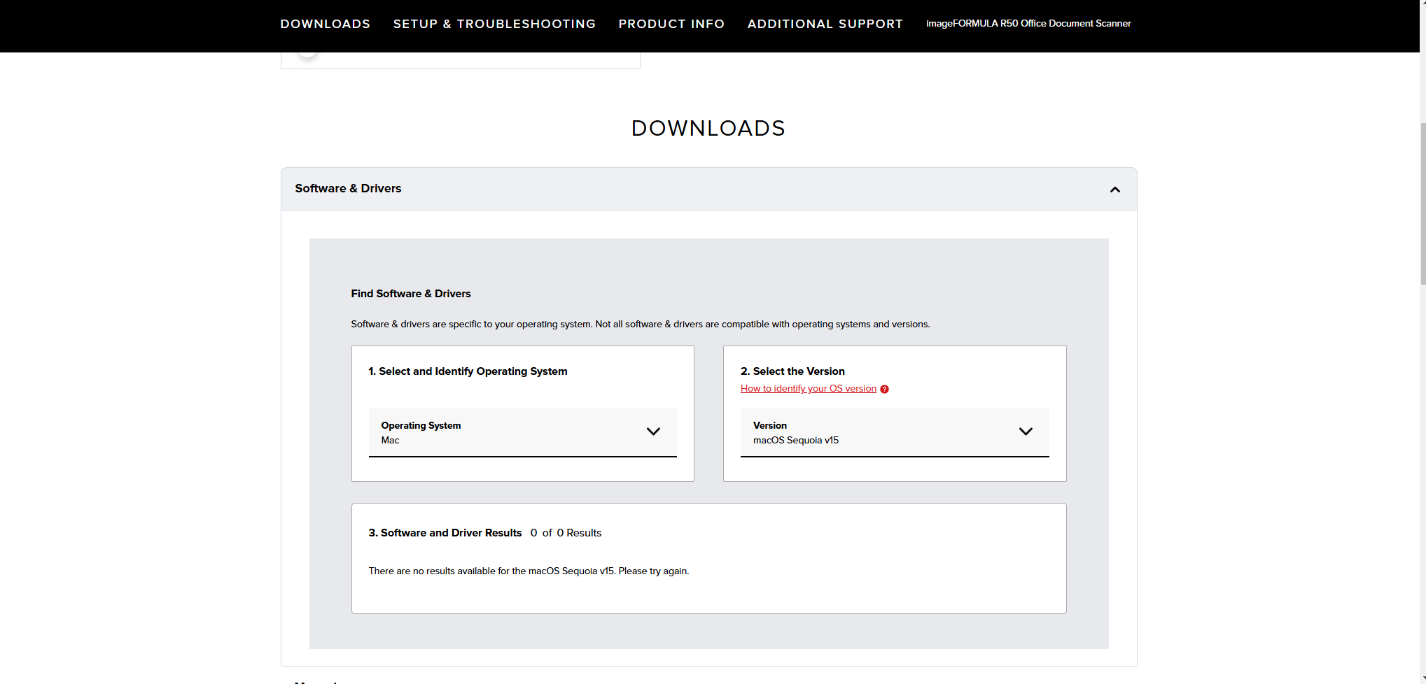No drivers for MacOS Sequoia for the imageFORMULA ... - Canon Community