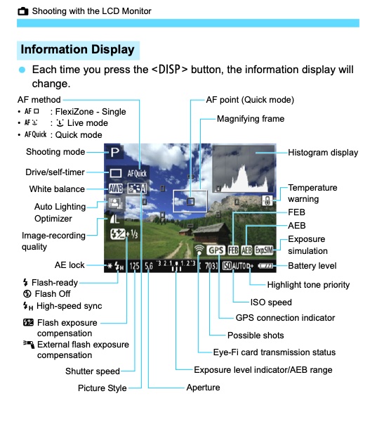 Solved: EOS Rebel T7 What are the symbols on the LCD scree... - Canon ...