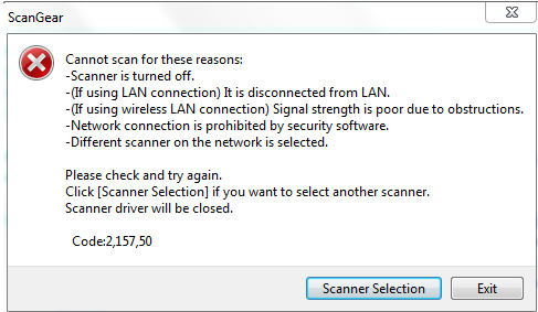 Scanner giving me errors.. - Canon Community