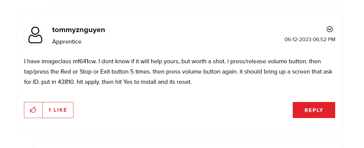Solved: How to reset Manager ID/PIN on imageCLASS MF6160dw... - Canon ...