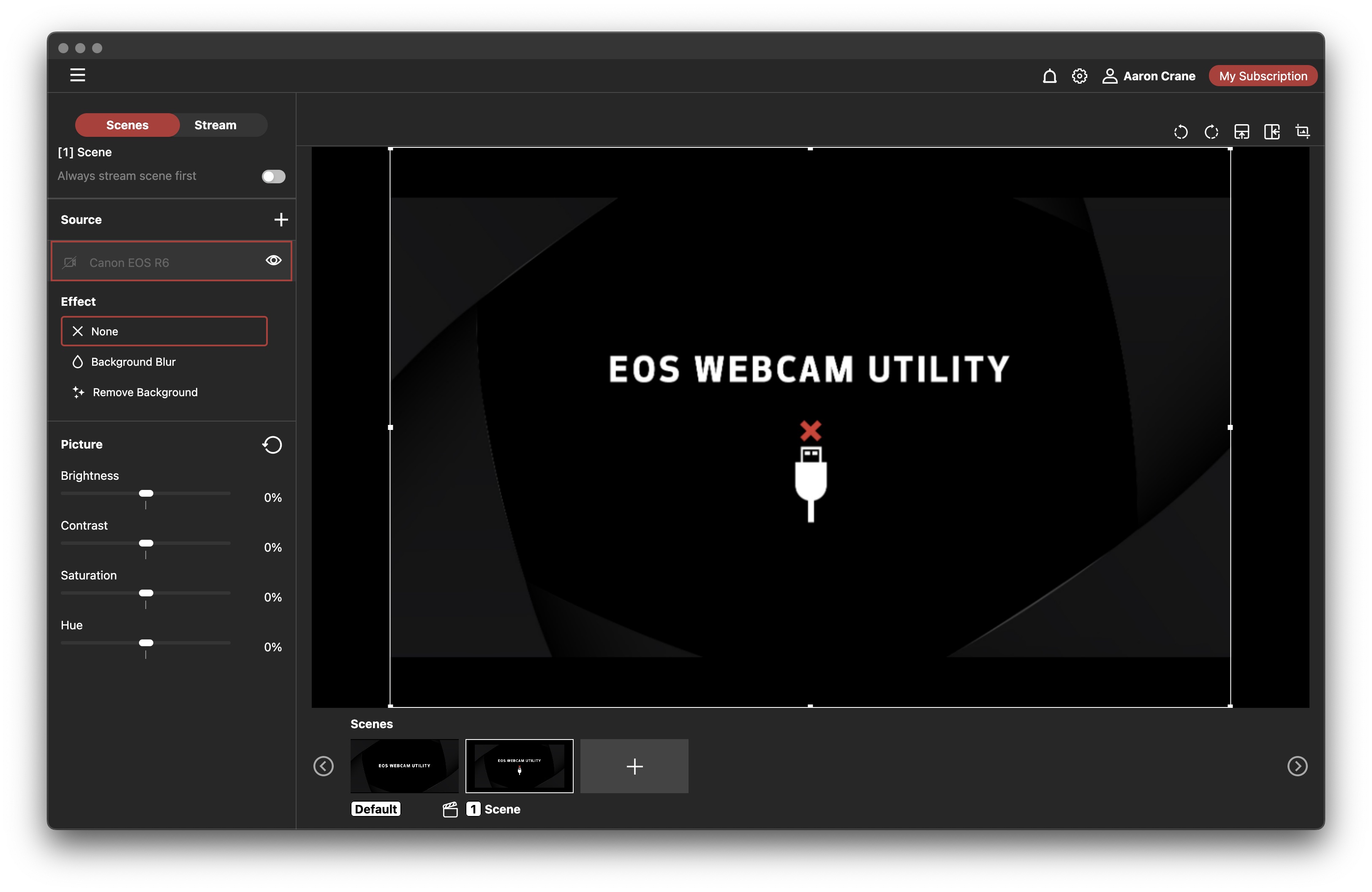EOS Webcam Utility only shows its own logo - Canon Community