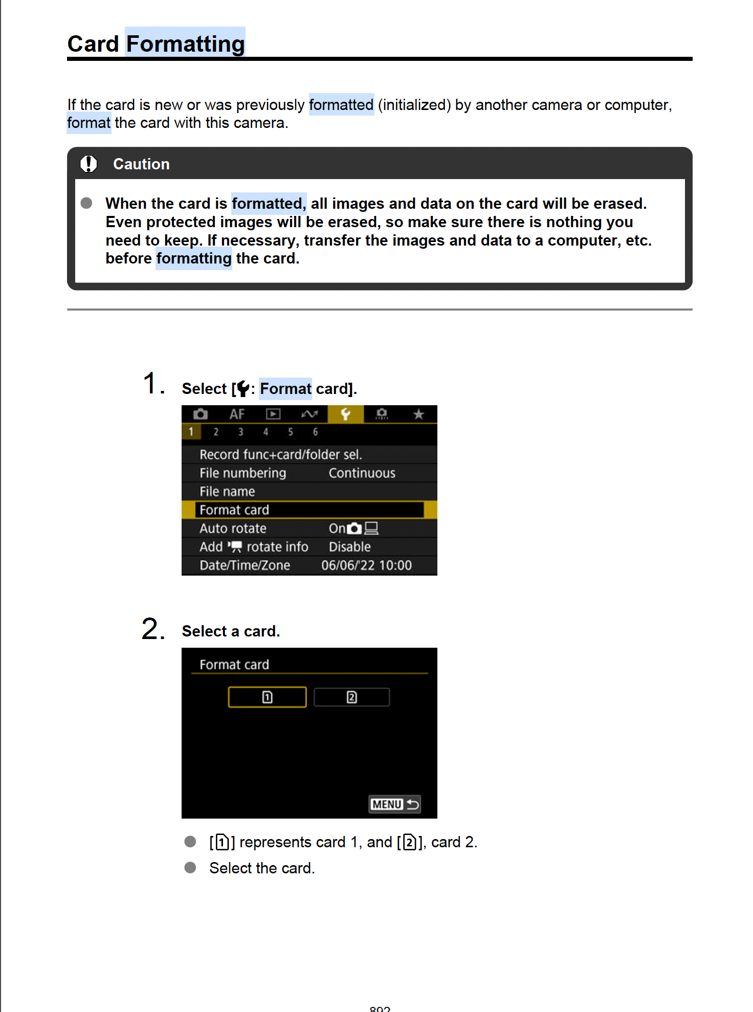 Solved: EOS R6 Mark II. Erasing all images on all cards - Canon Community