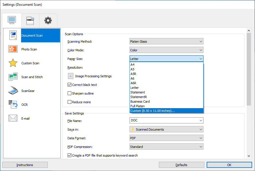How to scan different size receipts in MF Scan Uti... - Canon Community