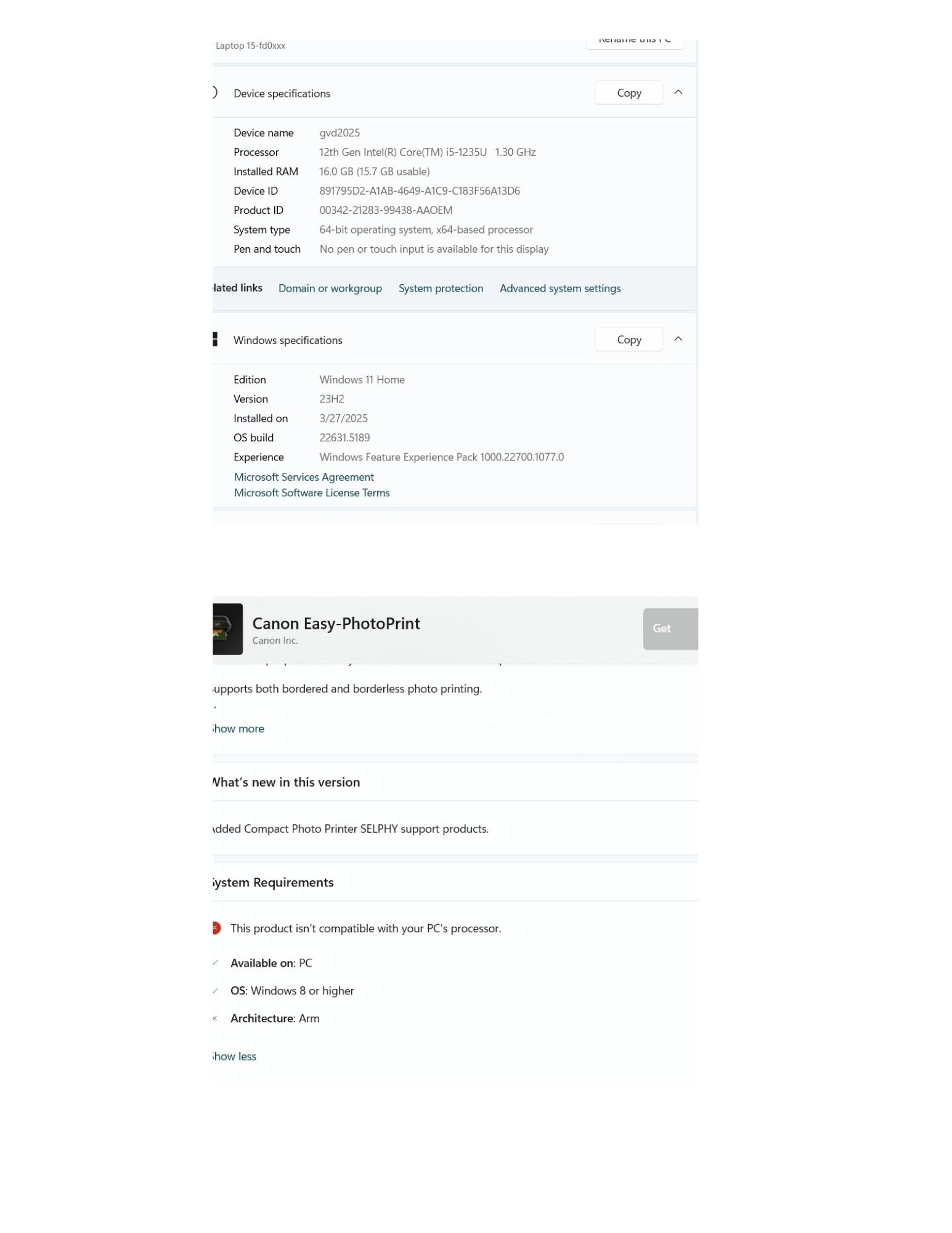 Win 11 says Canon Easy PhotoPrint app is not comp... - Canon Community