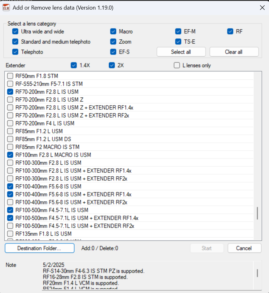 EOS Utility 3 Lens checked and grayed out - Canon Community