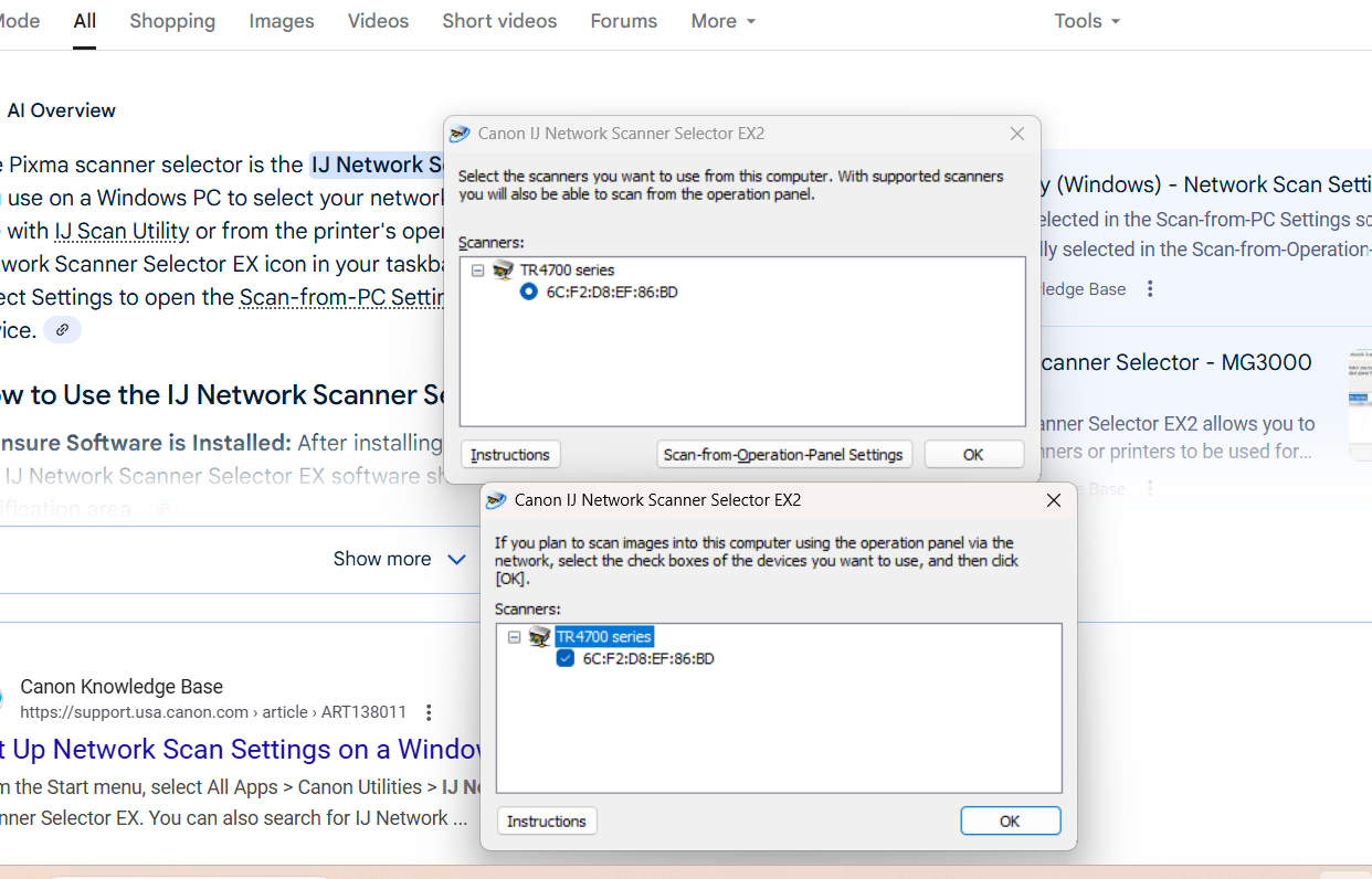 Solved: PIXMA TR4722 won't scan to computer via network - Canon Community