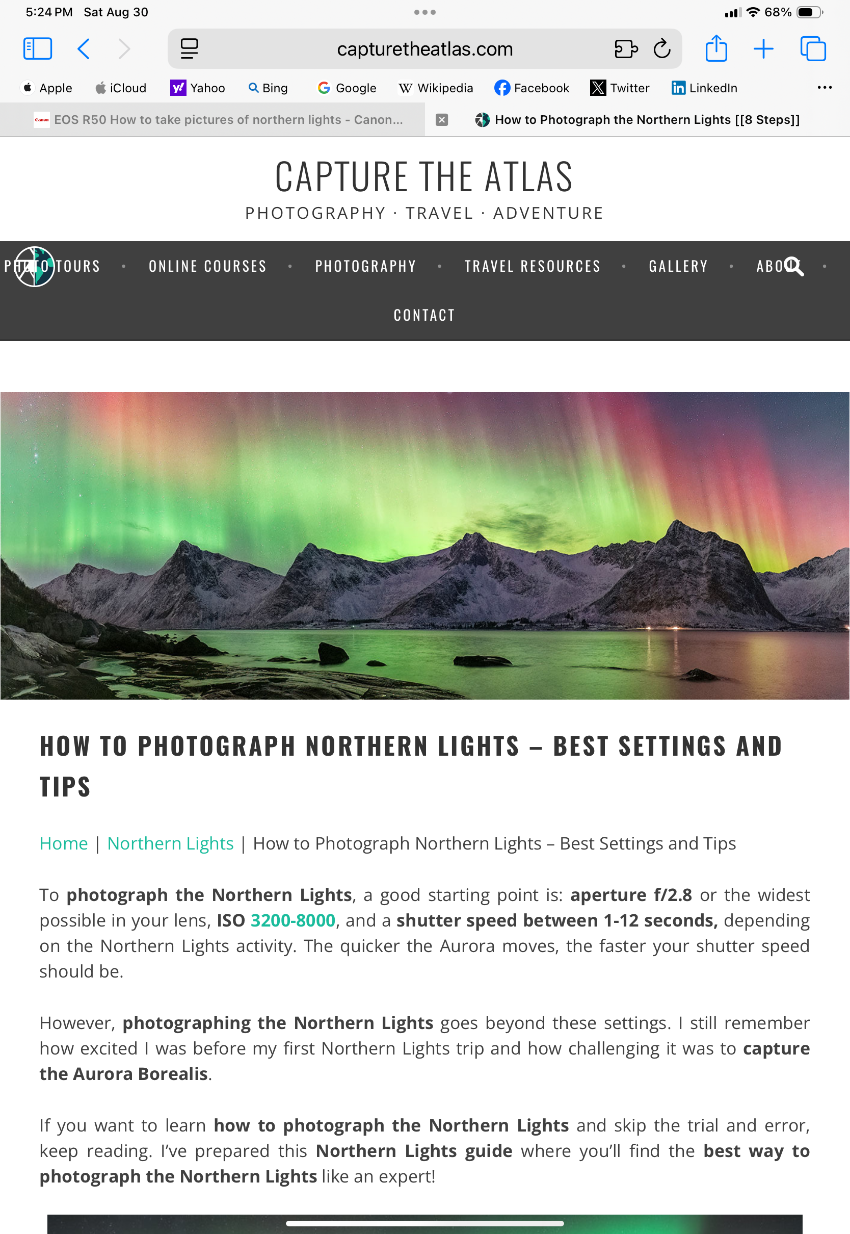 EOS R50 How to take pictures of northern lights - Canon Community