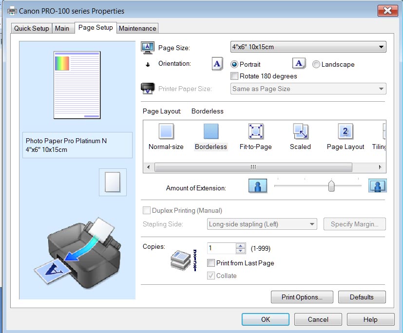P-100 Printing Green when photo paper selected ...... - Canon Community