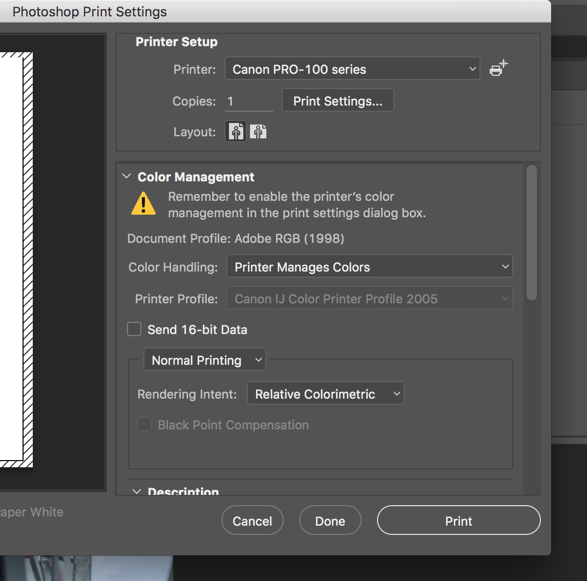 Solved: Pixma Pro-100 printing from PS on a Mac - Question... - Canon ...